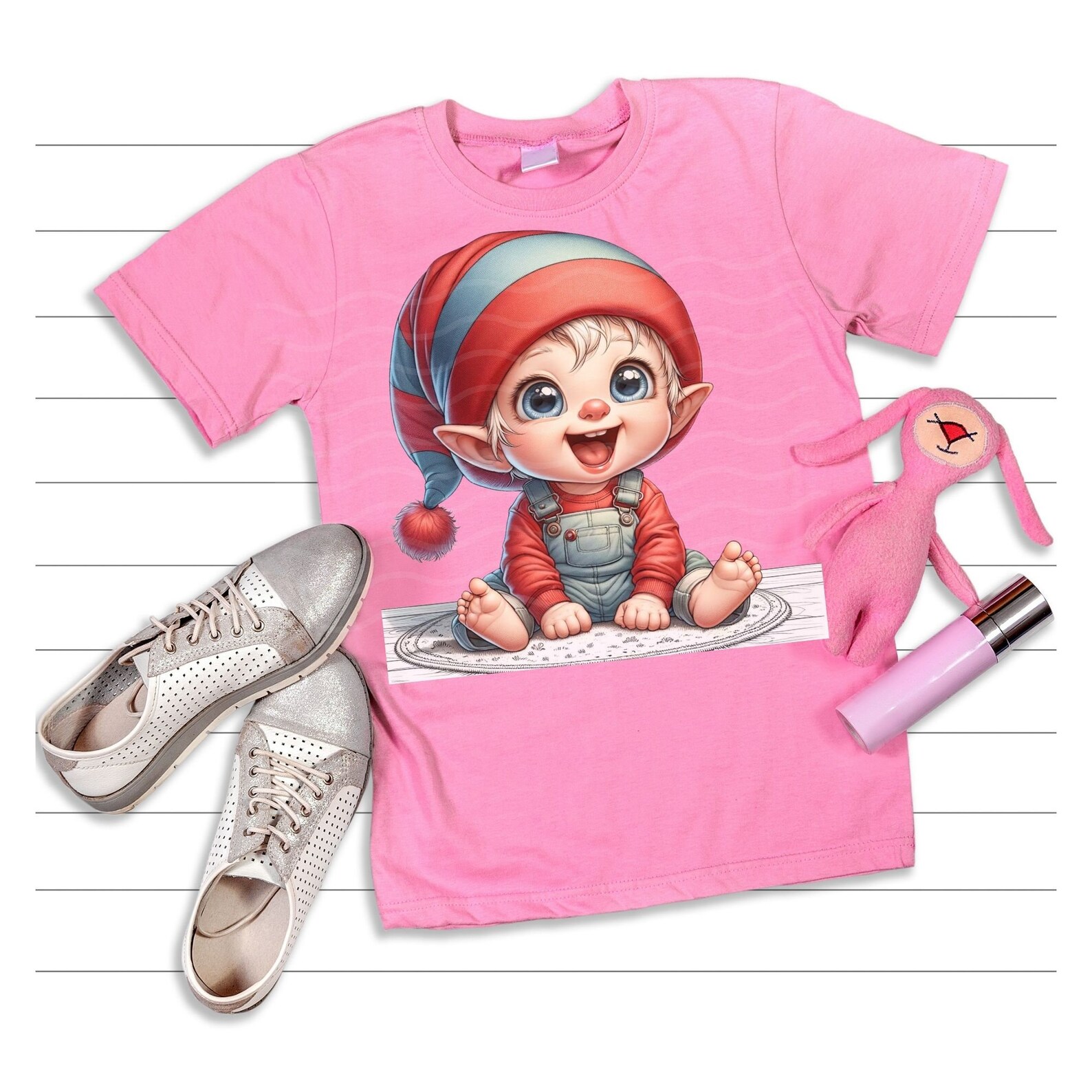 Cheerful Toddler Gnome Clipart Digital Baby Elf PNG Printable Cute ...