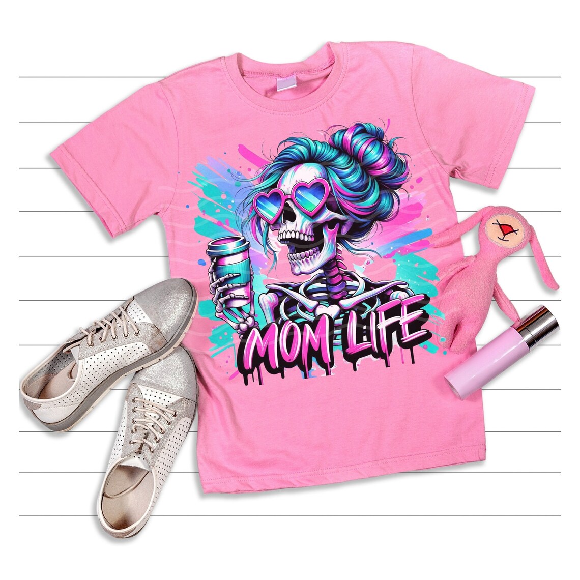 Mom Life Skeleton Clipart PNG, Colorful Funny Mom Digital Download ...