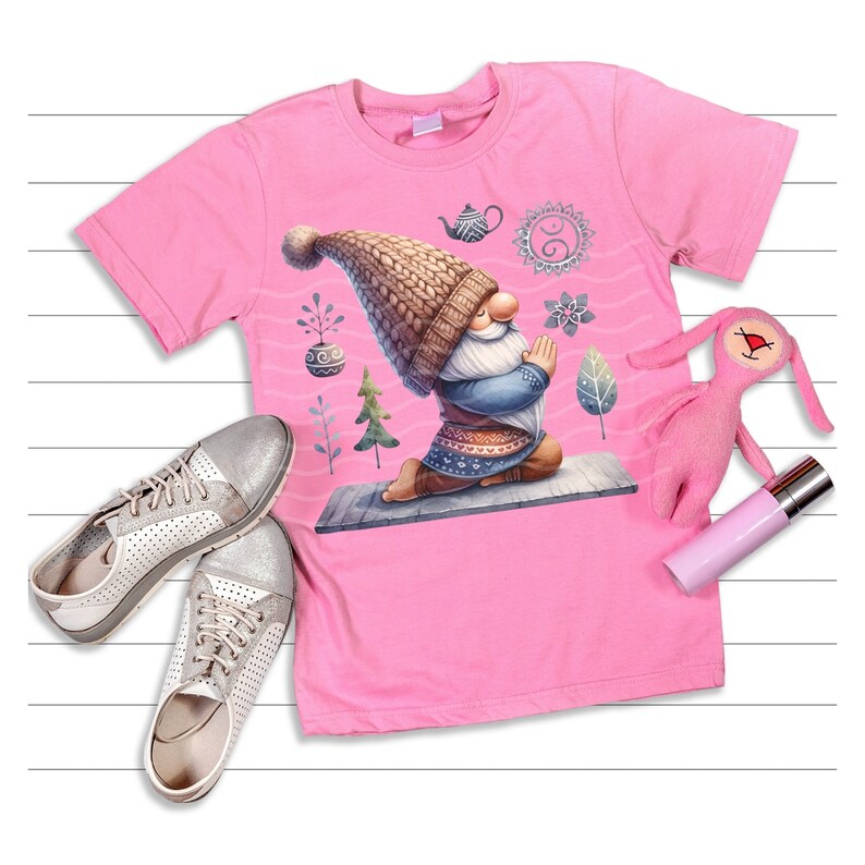 Namaste Gnome Clipart Digital Download, Mindful Gnome PNG, Yoga Gnome ...