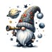 Space Gnome Digital Clipart PNG Astronomer Gnome With Telescope ...