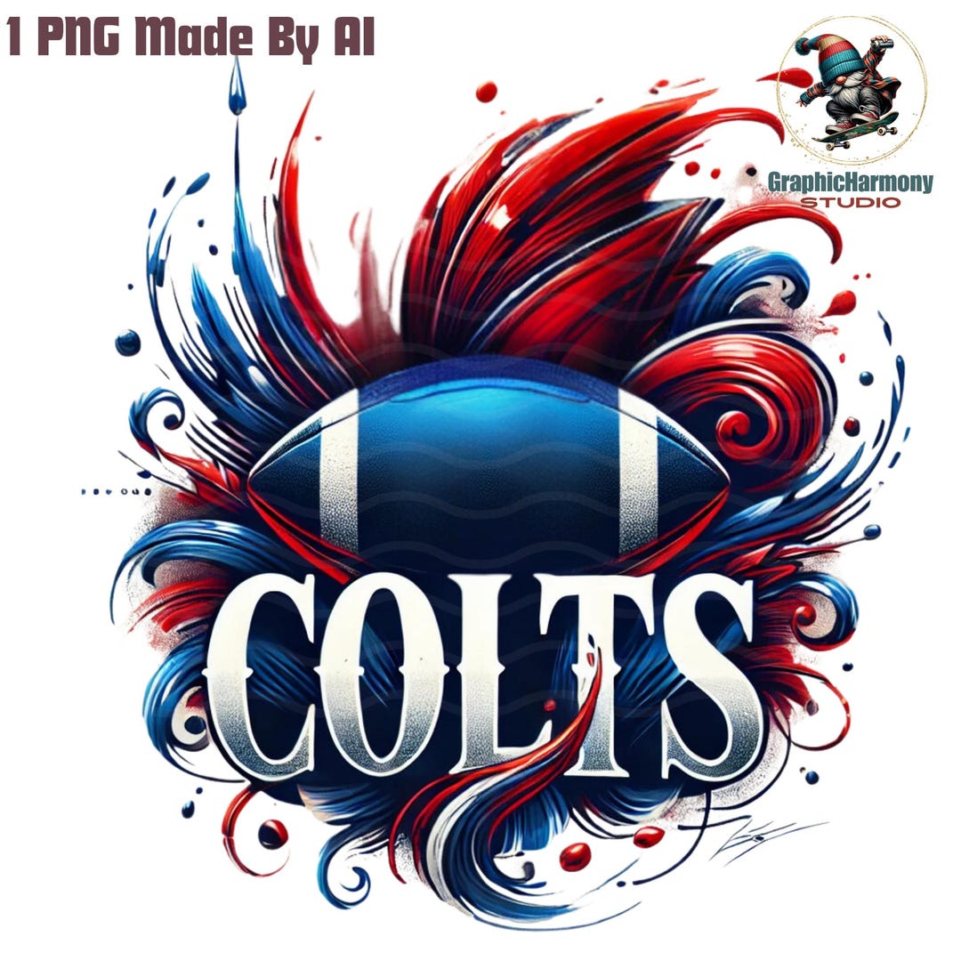 Colts Football Digital Art PNG, Vintage Team Logo Design, Sports Wall ...