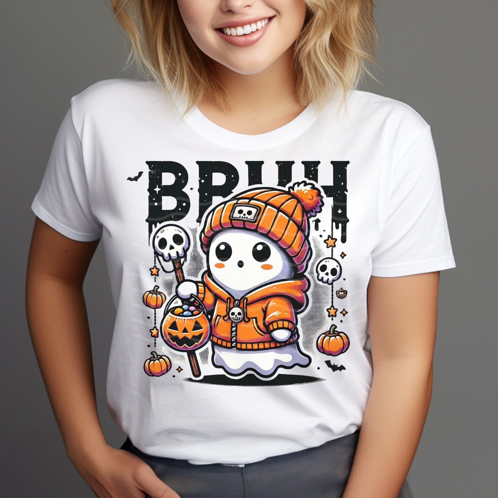 Cute Halloween Ghost bruh PNG Digital File Spooky Trick-or-treat ...
