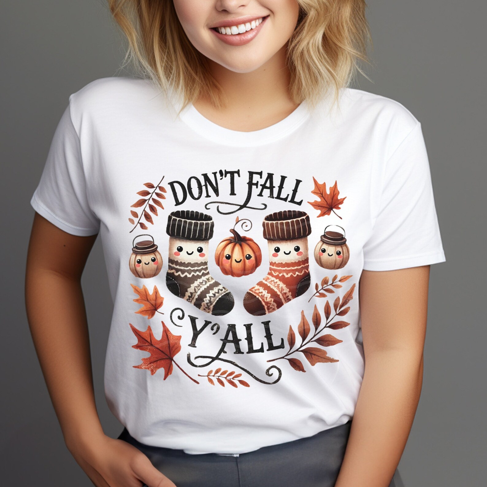 Fall Cozy Socks PNG, Cute Autumn Socks Clipart, Don’t Fall Y’all ...