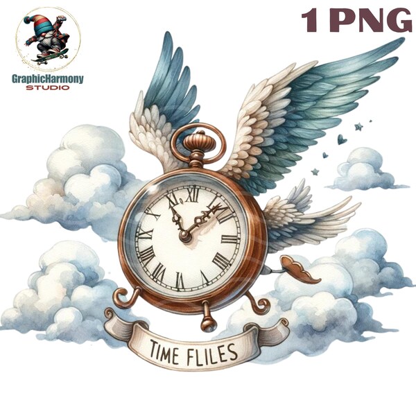 Clock With Wings - Etsy