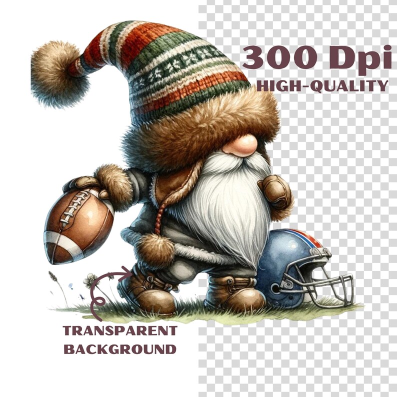 Football Gnome Digital Art - Printable Fantasy Football Decor - Rustic ...