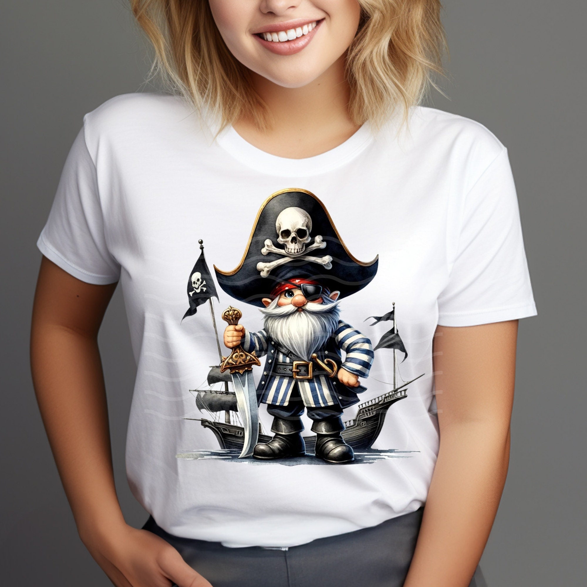 Adventurous Pirate Gnome Digital Clipart High Seas Elf PNG Kids ...