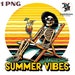 Summer Vibes Skeleton Clipart PNG, Funny Beach Skeleton Digital ...