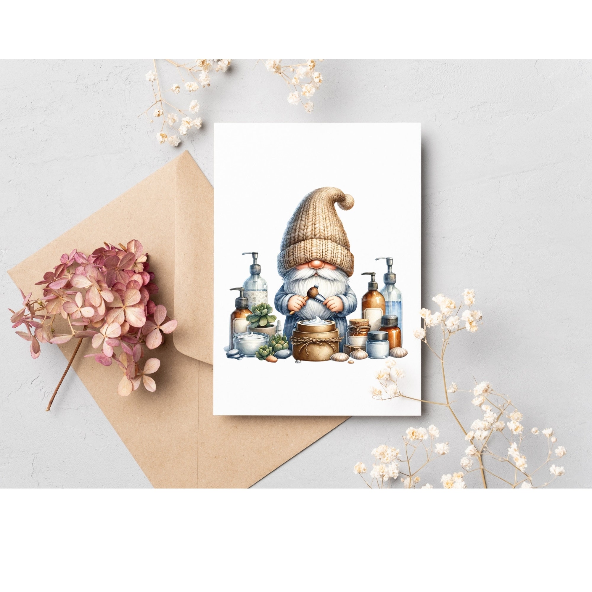 Spa Day Gnome Clipart Digital Download, Skincare Gnome PNG, Beauty ...