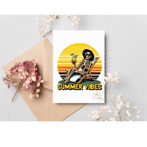 Summer Vibes Skeleton Clipart PNG, Funny Beach Skeleton Digital ...