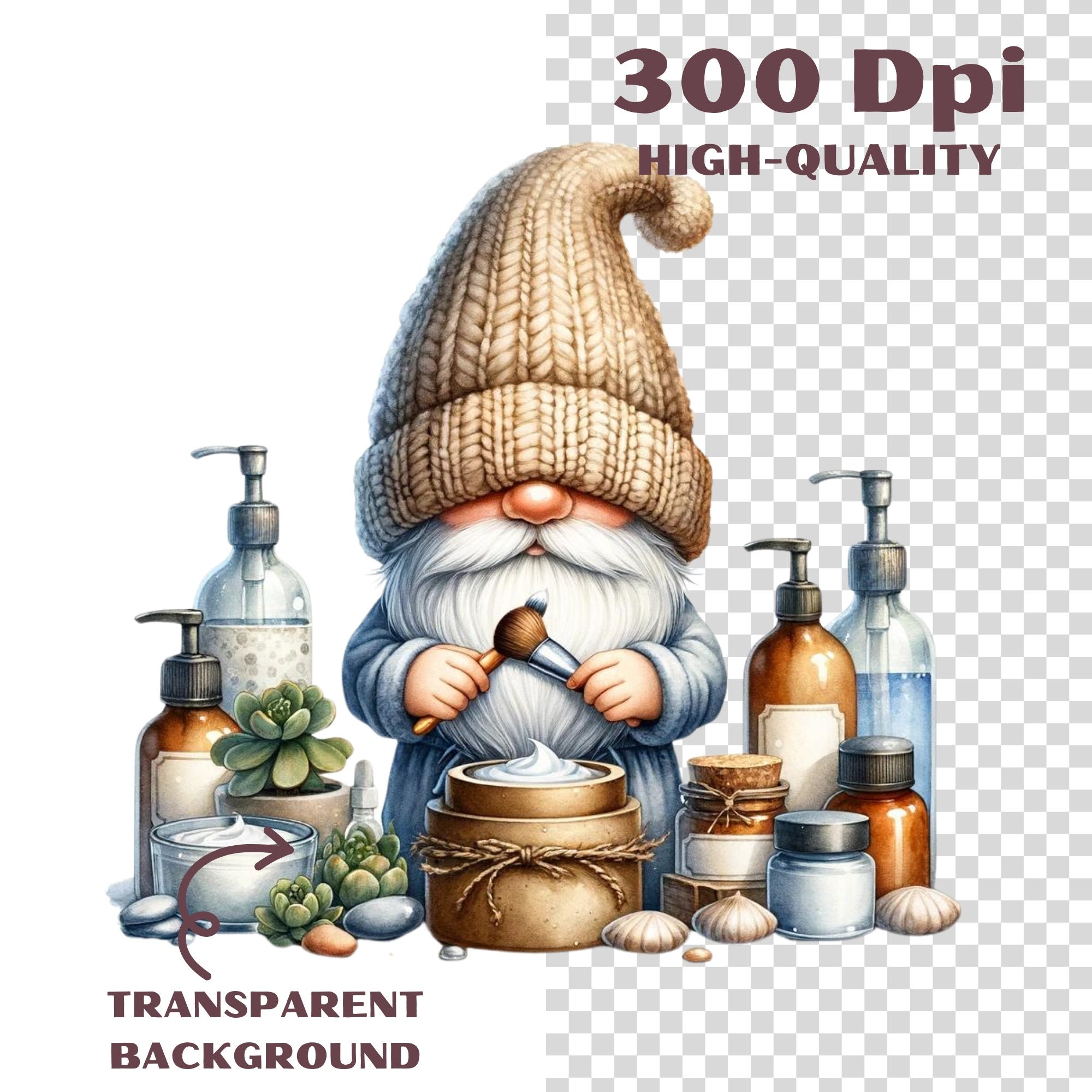 Spa Day Gnome Clipart - Digital Download, Skincare Gnome PNG, Beauty ...