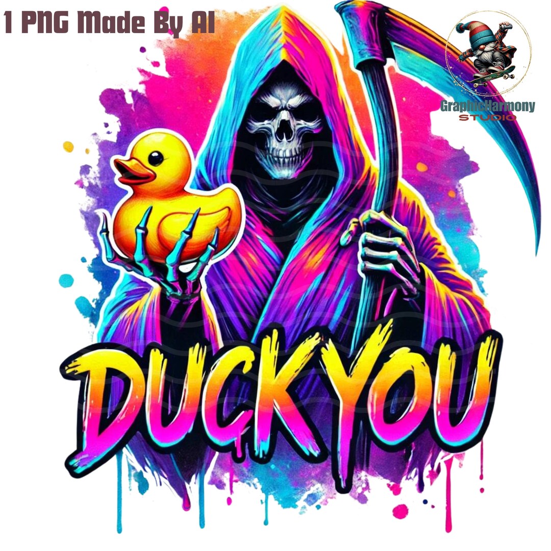 Grim Reaper Duck Art PNG Colorful Duck You Clipart Dark Humor Grim ...
