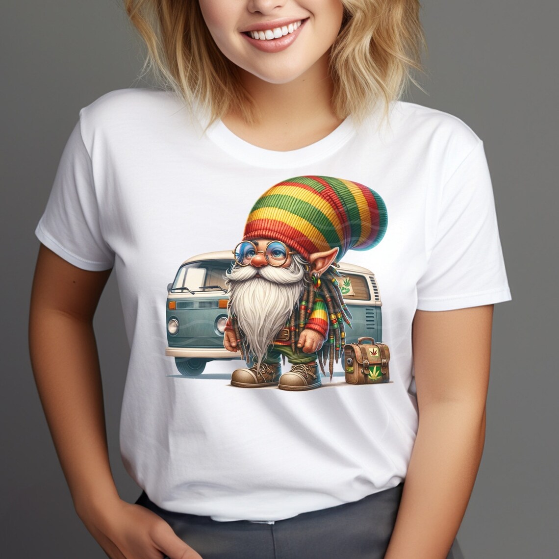 Rasta Gnome Clipart Reggae-themed PNG, Chill Gnome Illustration ...