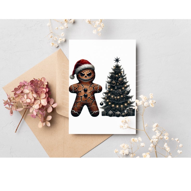 Gothic Gingerbread Man Christmas PNG, Spooky Xmas Clipart - Etsy