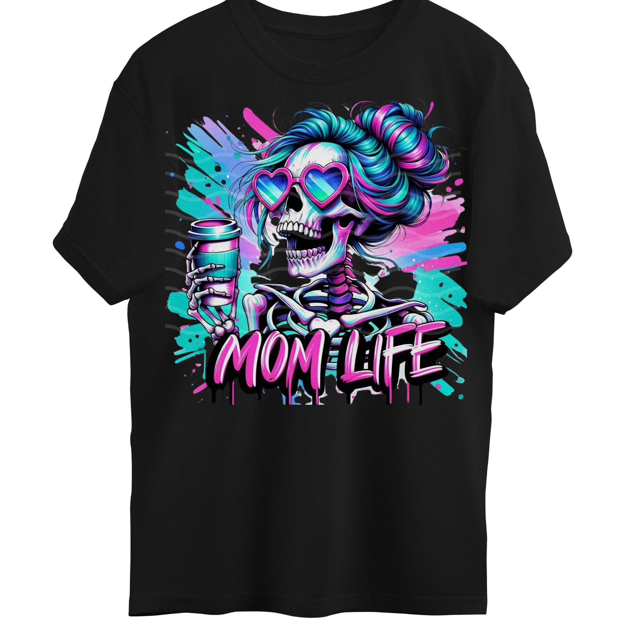 Mom Life Skeleton Clipart PNG, Colorful Funny Mom Digital Download ...