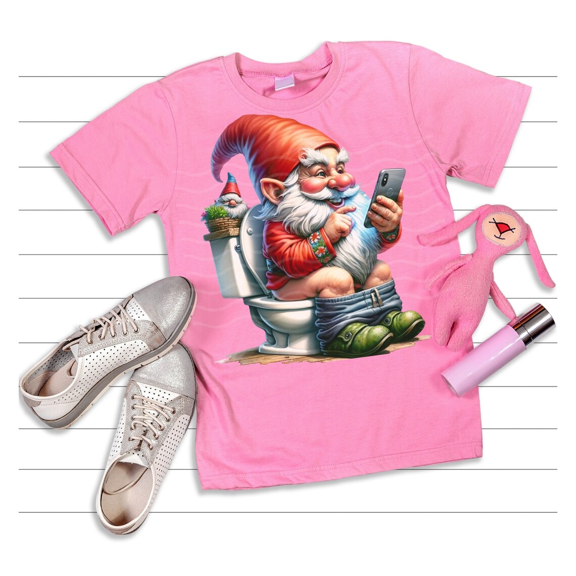 Tech Gnome Clipart Smartphone Gnome Digital Art Printable Bathroom ...