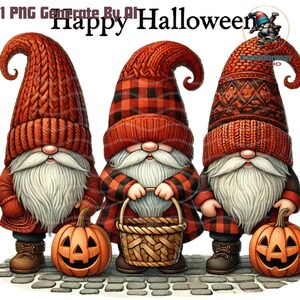 Happy Halloween Gnomes PNG Fall Decor Gnome Clipart Autumn Gnomes ...