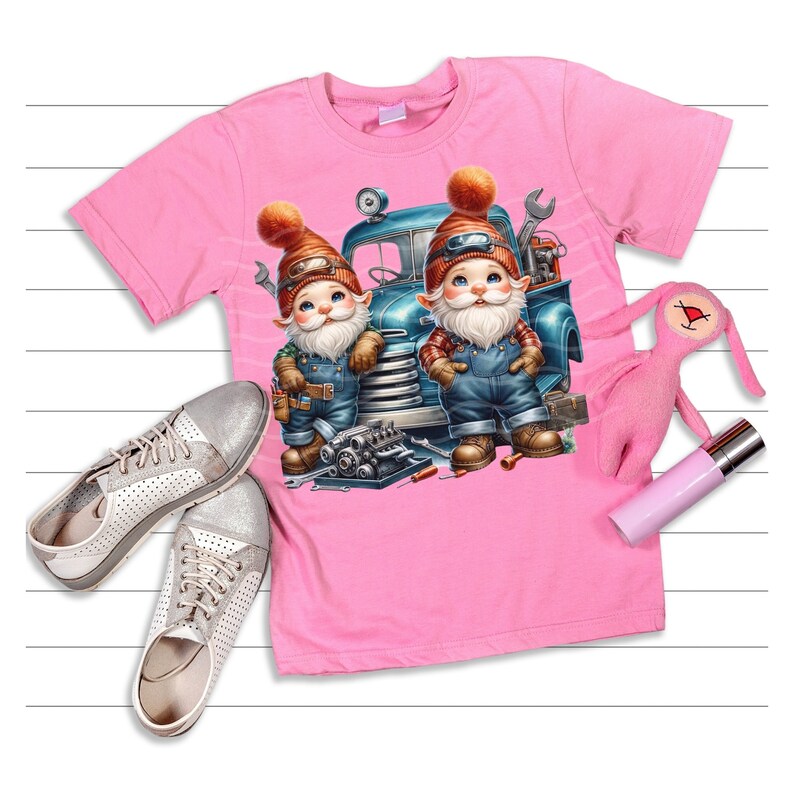 Vintage Mechanic Gnome Clipart PNG - Classic Car Repair Gnome ...