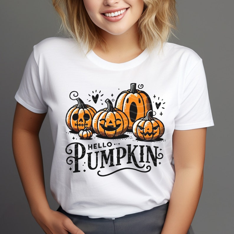 Hello Pumpkin PNG - Cute Halloween Pumpkin Faces Digital Download ...