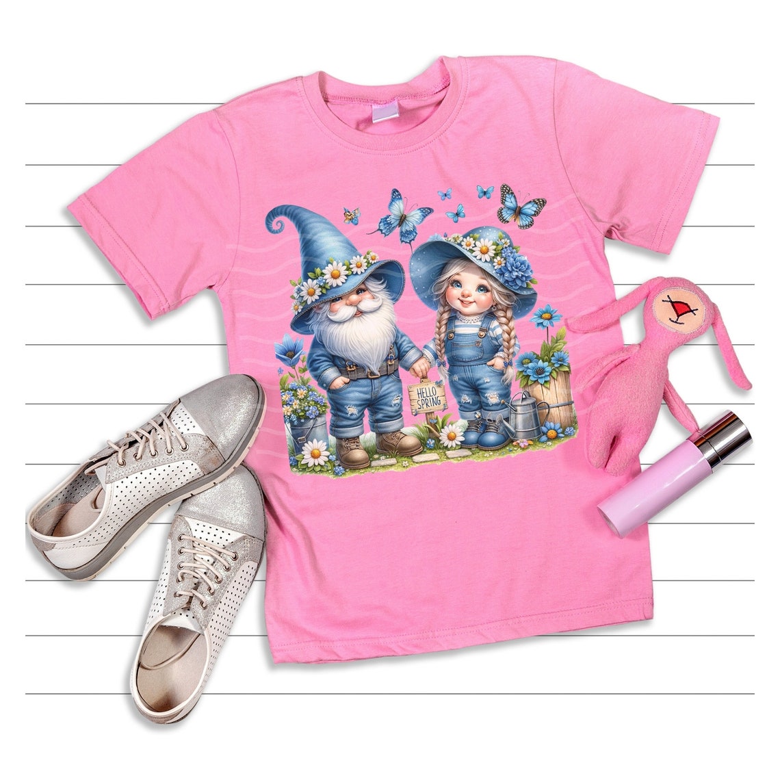 Spring Garden Gnome Duo Digital Clipart for Crafts, 'hello Spring ...