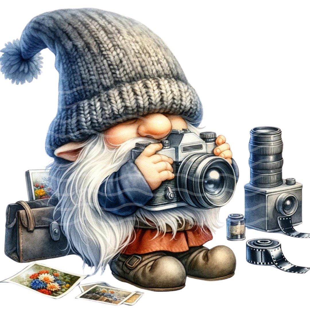 Photographer Gnome Digital Clipart PNG Camera Enthusiast Gnome ...