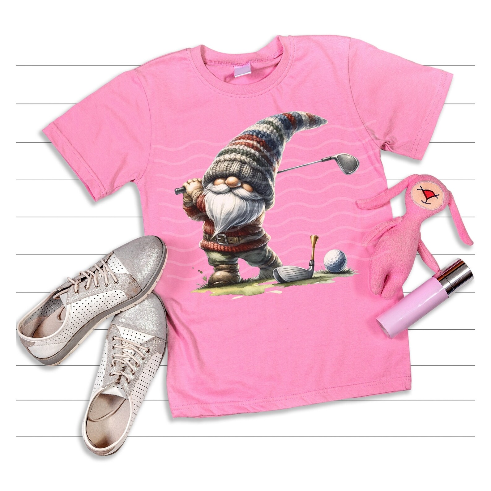 Whimsical Golfing Gnome Clipart - Digital Download, Golf Gnome PNG ...