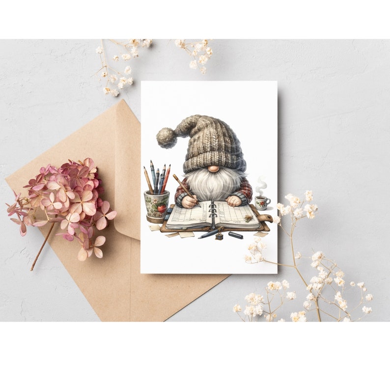 Planner Gnome Clipart Digital Download, Organized Gnome PNG, Scheduler ...