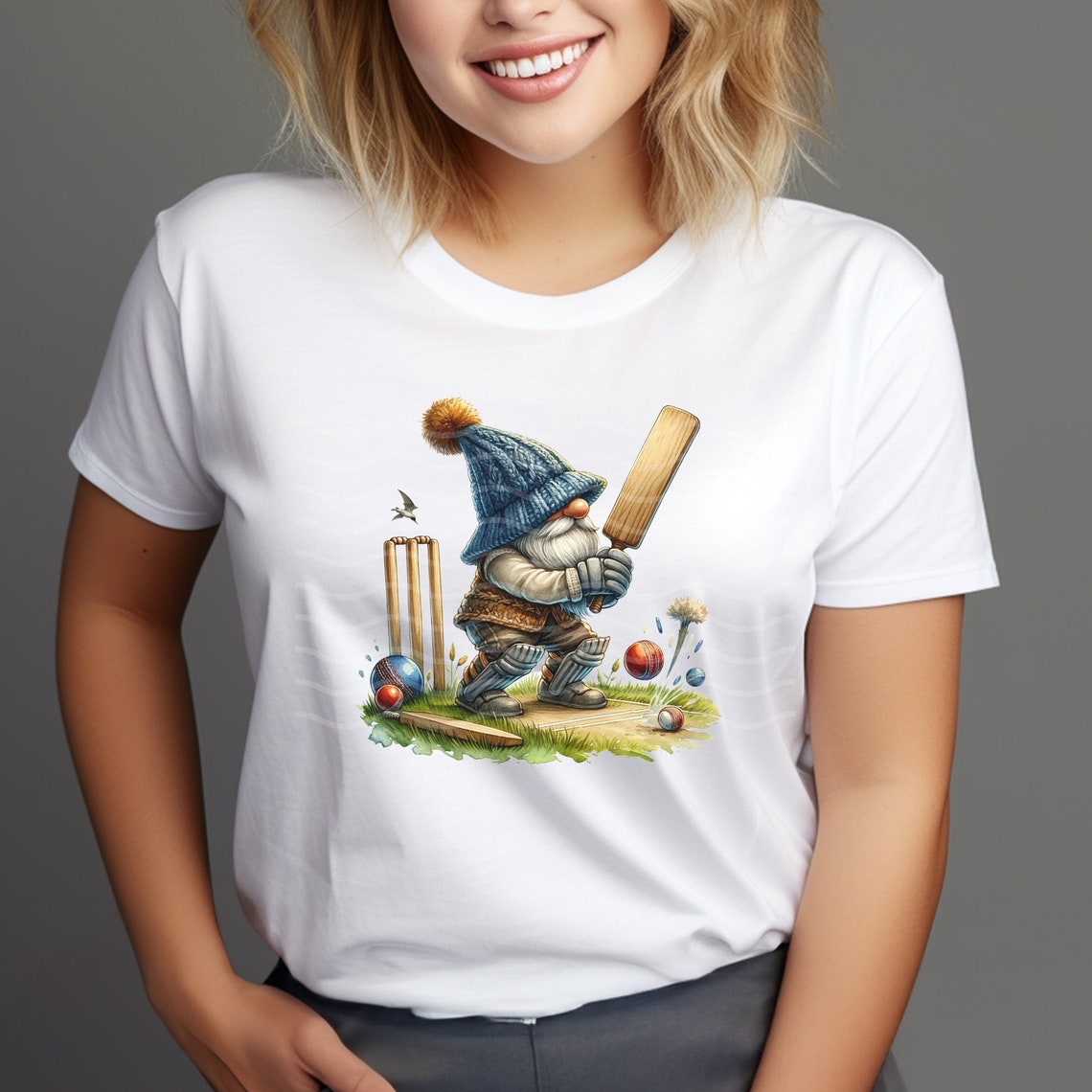 Batsman Gnome Clipart - Digital Download, Cricket Player Gnome PNG ...
