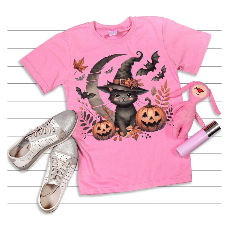 Black Cat Witch Hat PNG, Cute Halloween Cat Clipart, Fall Cat With ...