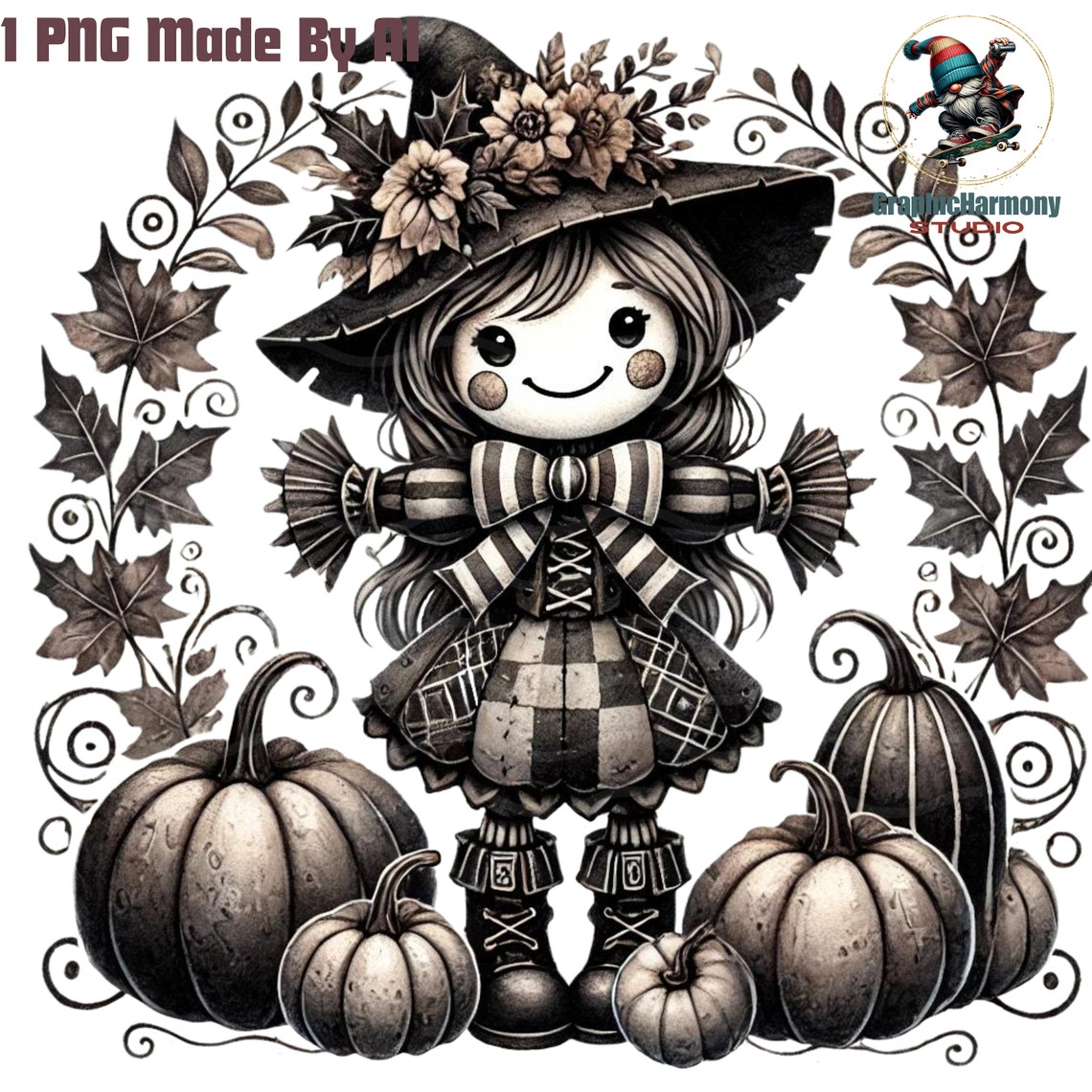 Scarecrow Pumpkin Patch PNG, Fall Sublimation Design, Cute Autumn ...