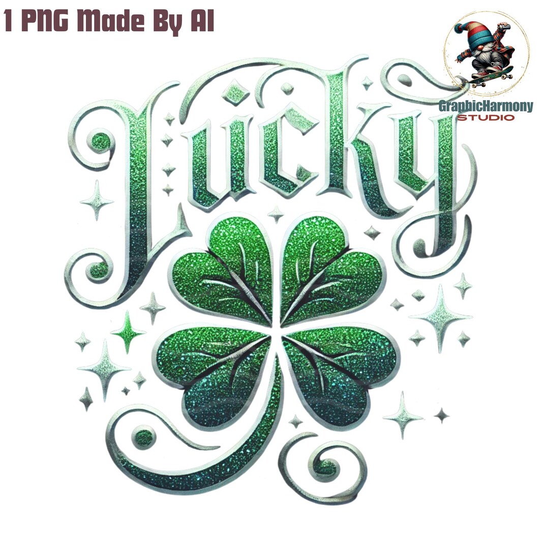 St. Patrick’s Day Lucky PNG, Glitter Shamrock Clipart, Irish Holiday ...