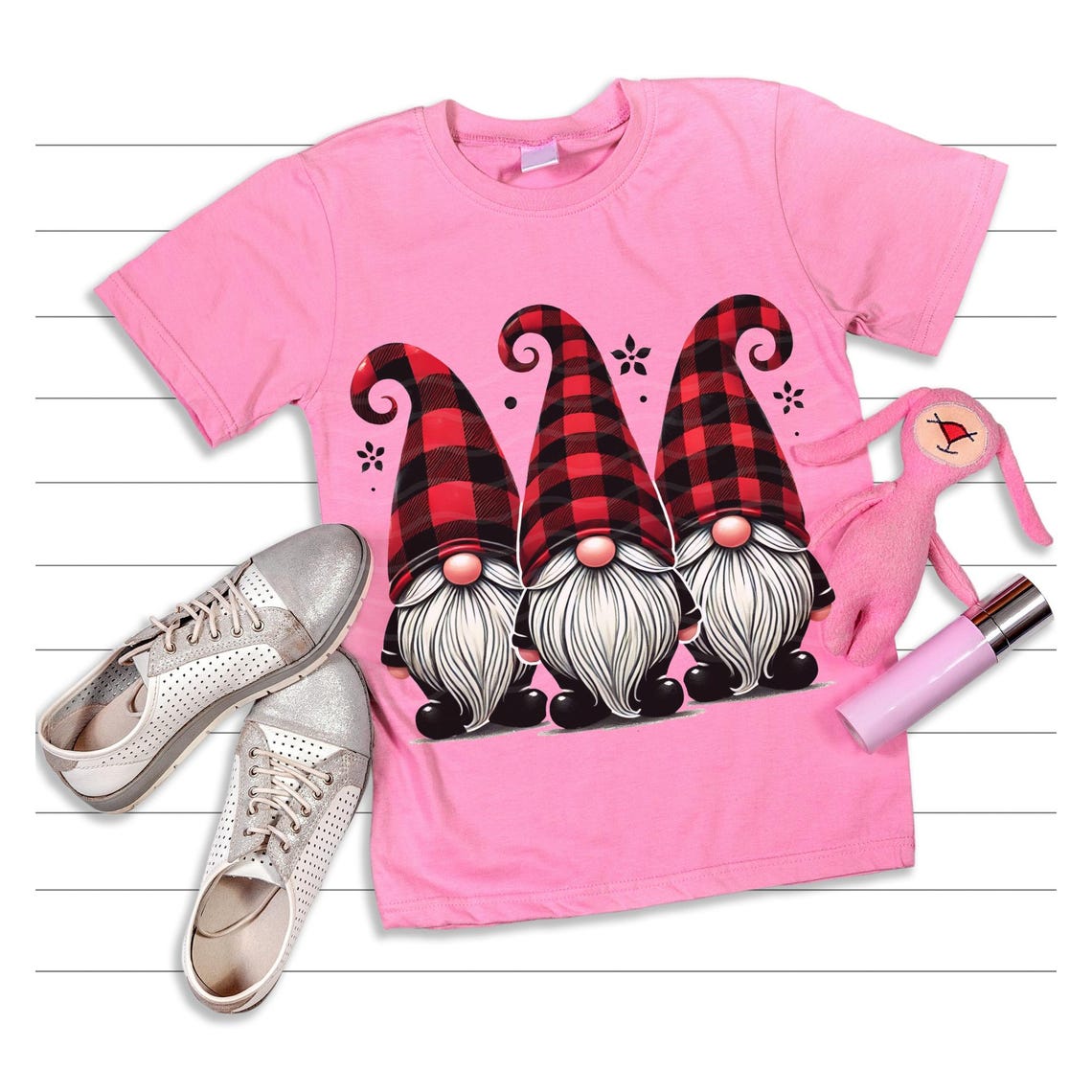 Buffalo Plaid Gnome Trio PNG Christmas Sublimation Design Red and Black ...