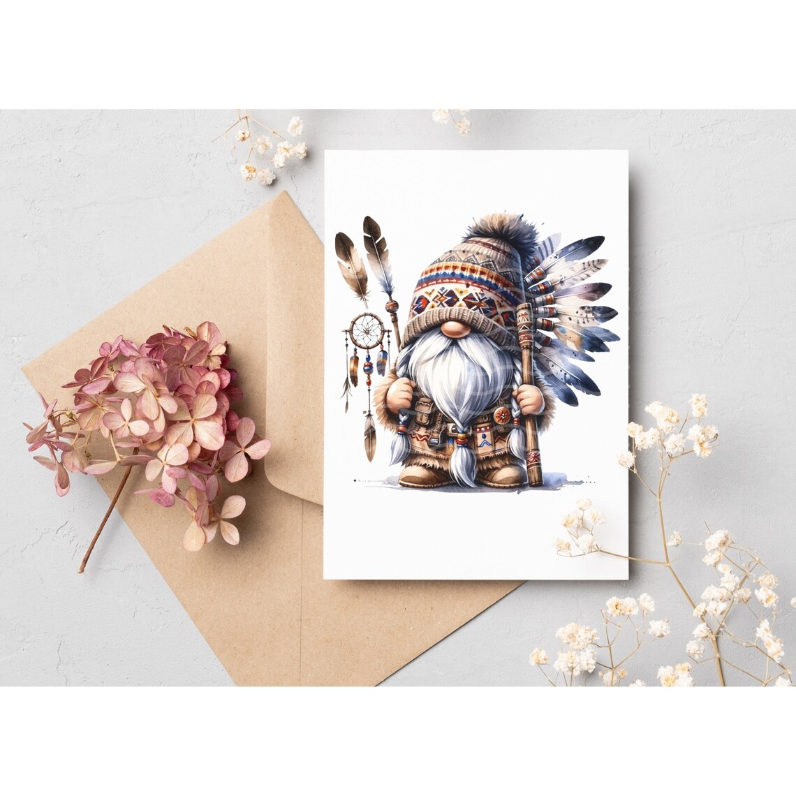 Native American Inspired Gnome Clipart Cultural Digital PNG, Perfect ...