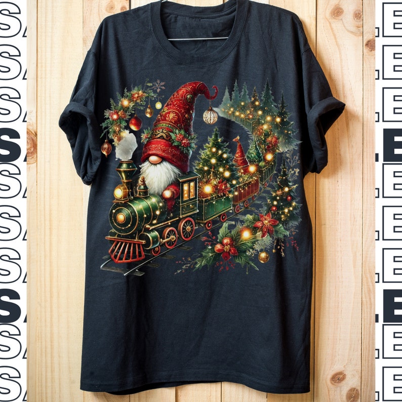 Christmas Gnome Train PNG Digital Download, Festive Gnome Christmas ...