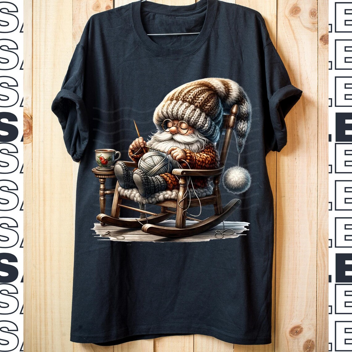 Cozy Knitting Gnome Digital Clipart Rustic Rocking Chair Gnome ...