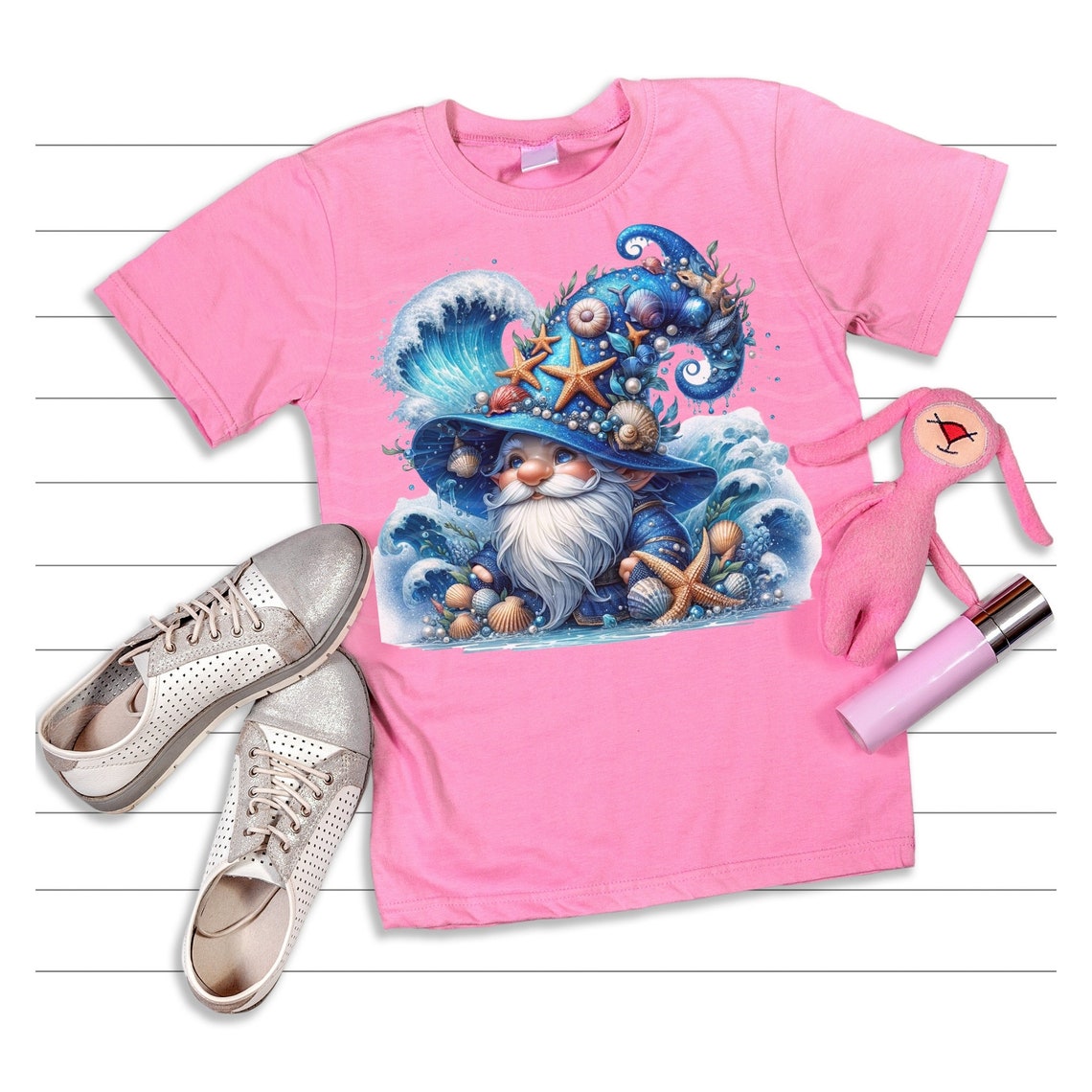 Ocean Gnome Art PNG, Beach Starfish Wizard Clipart, Coastal Seashell ...