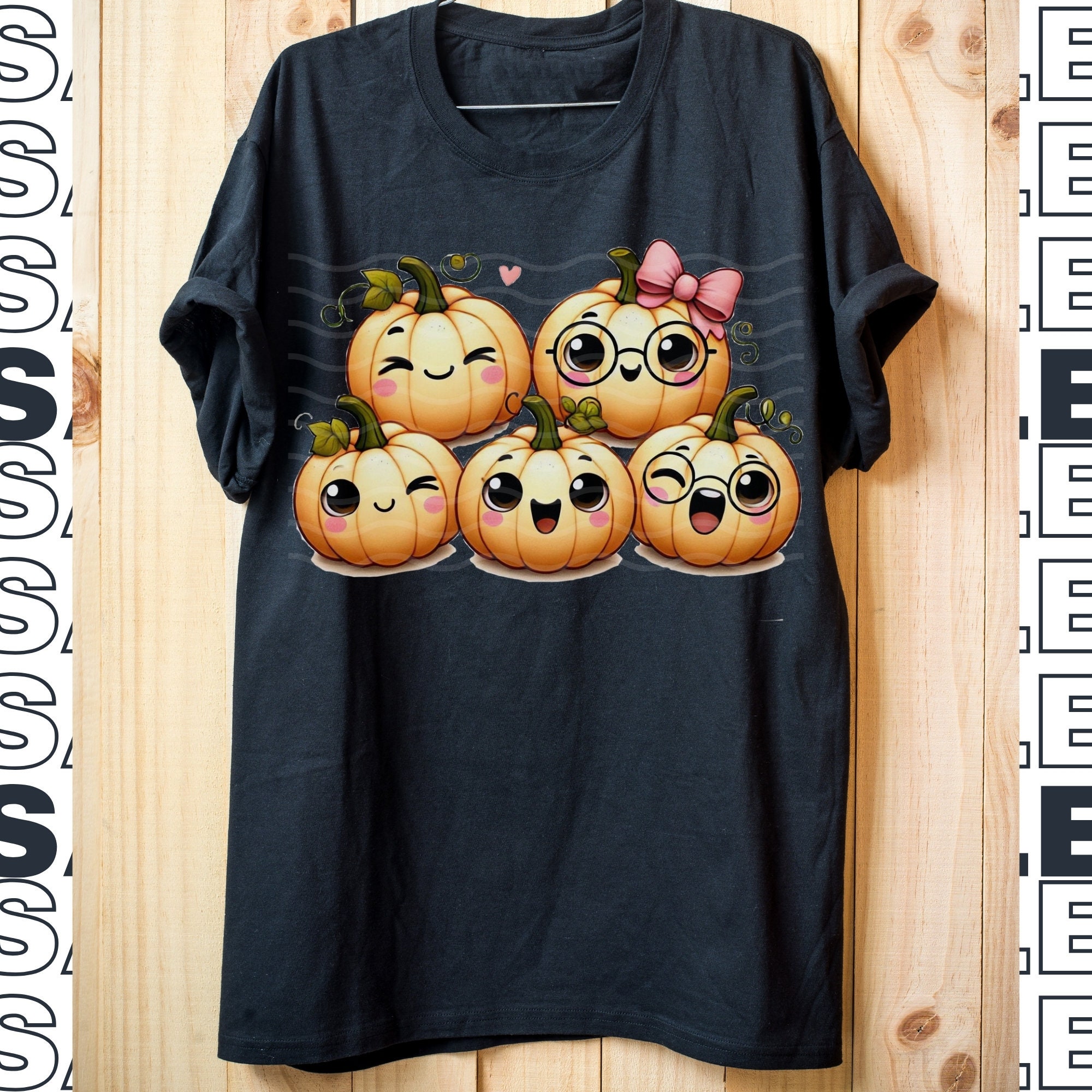 Kawaii Cute Pumpkins PNG - Adorable Pumpkin Faces Digital Download ...