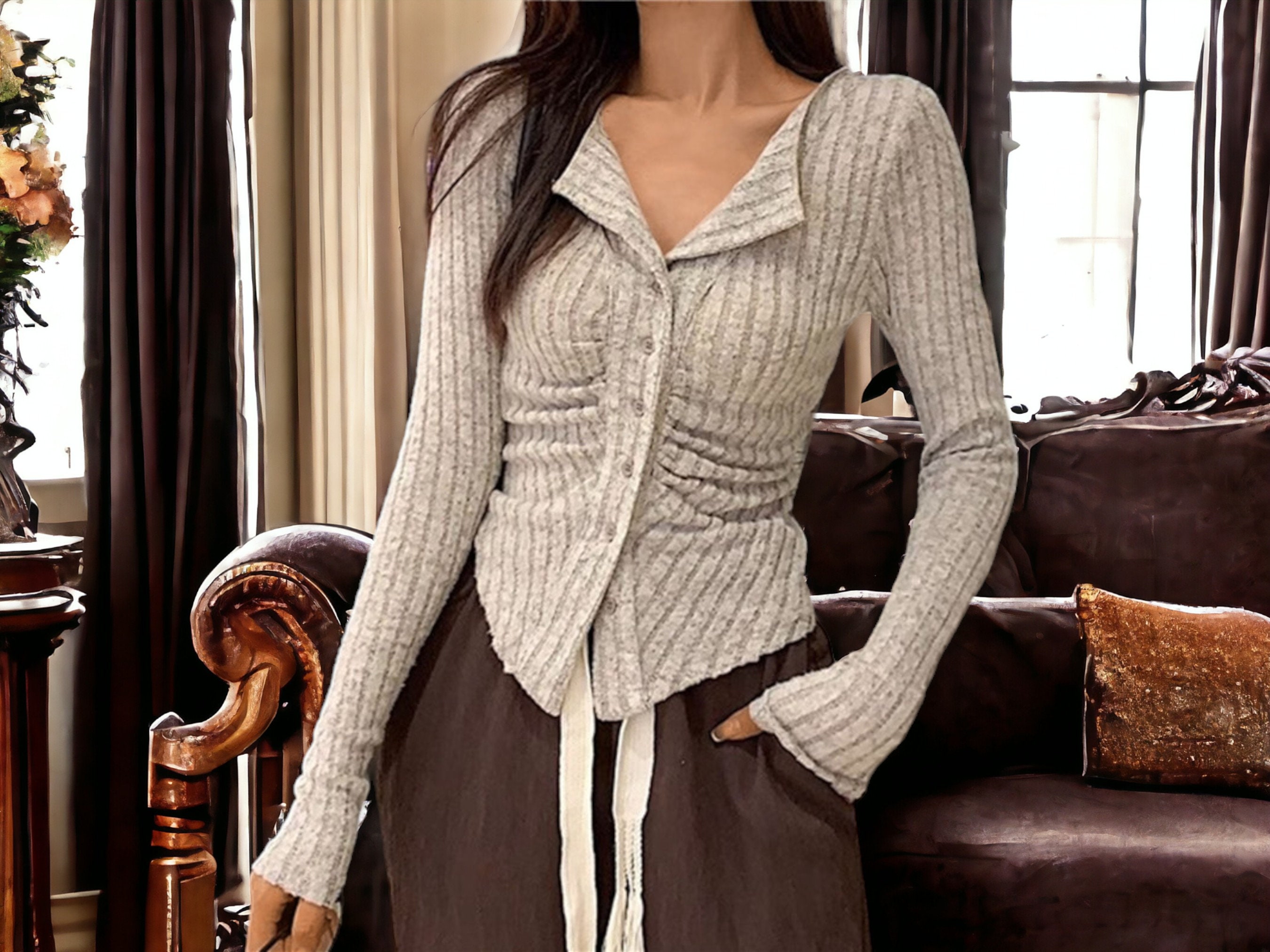 Ladies Top Cardigan | Stylish Sweater Clothes | Breathable Clothing ...