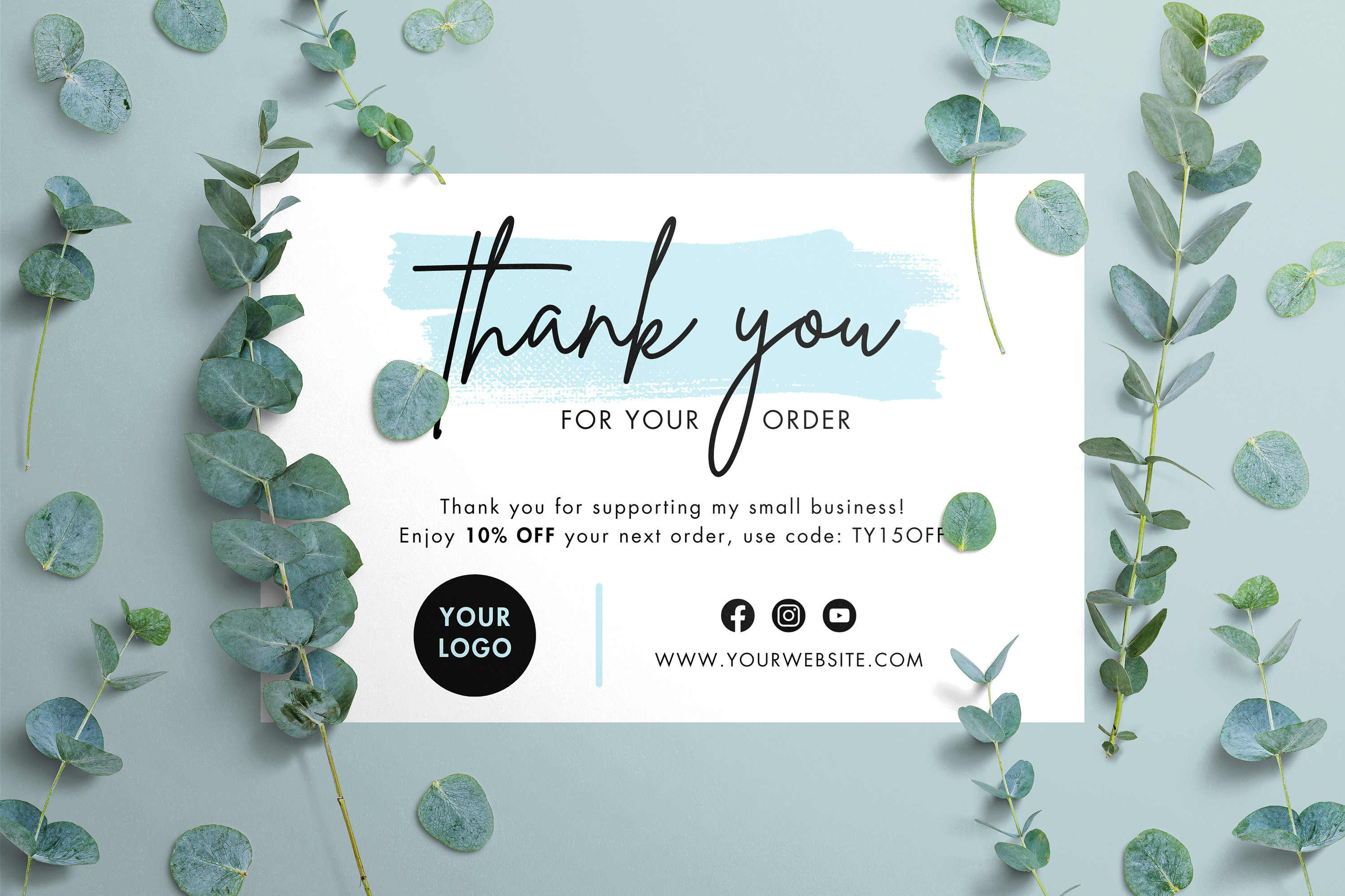 Editable Small Business Thank You Card Template, Printable Thanks for ...