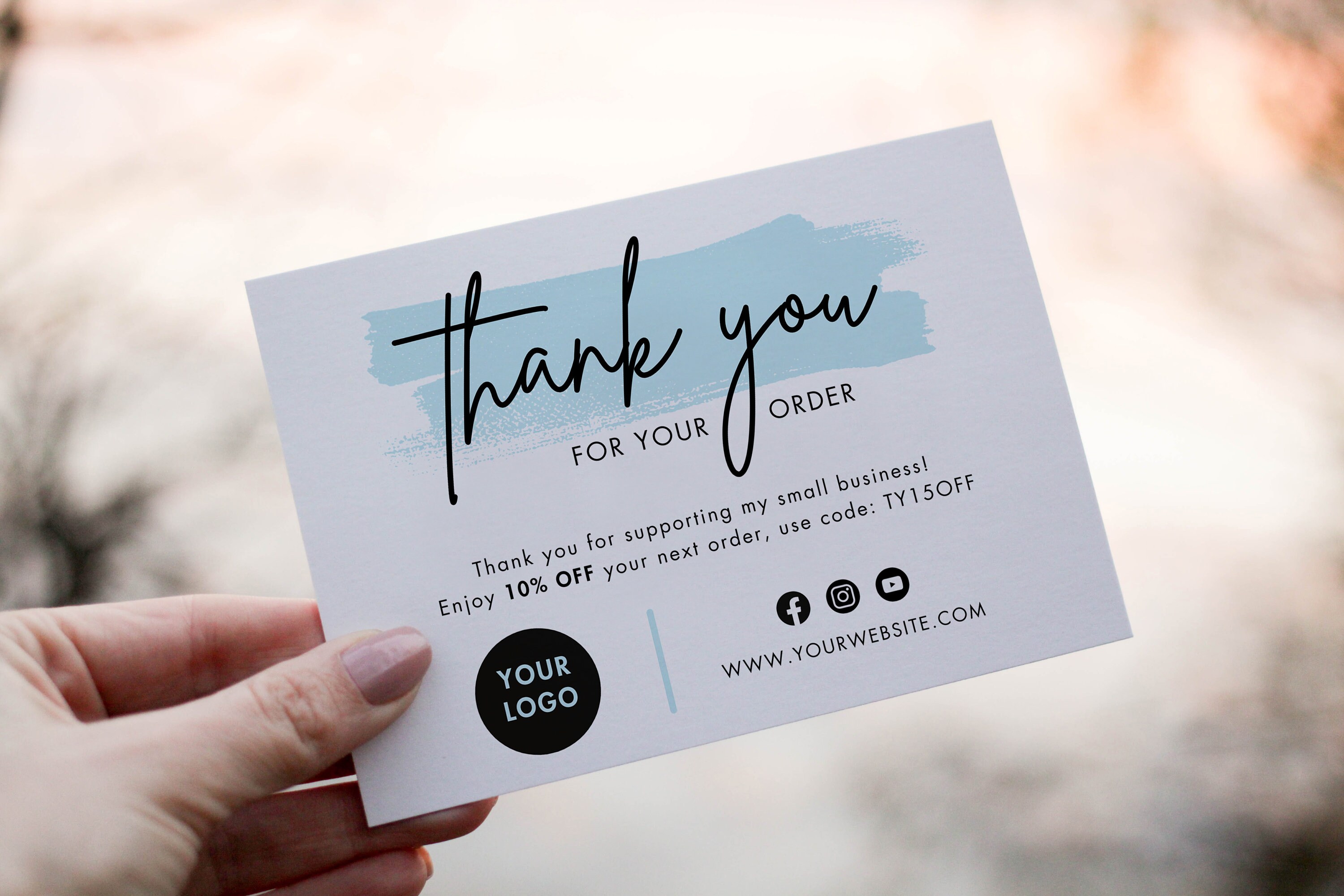 Editable Small Business Thank You Card Template, Printable Thanks for ...