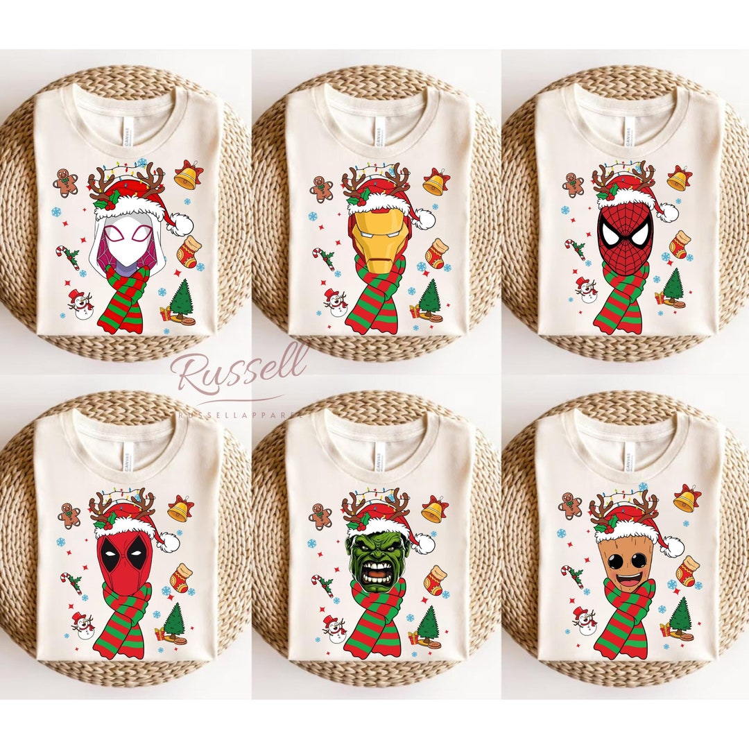 Marvel Characters Family Christmas Bundle Png, Groot, Spider-gwen ...