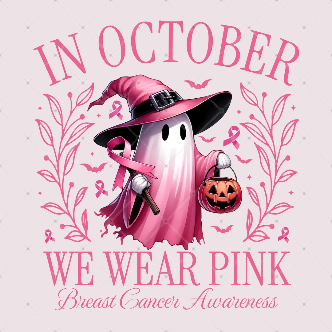 In October We Wear Pink Ghost PNG, Halloween in October We Wear Pink ...