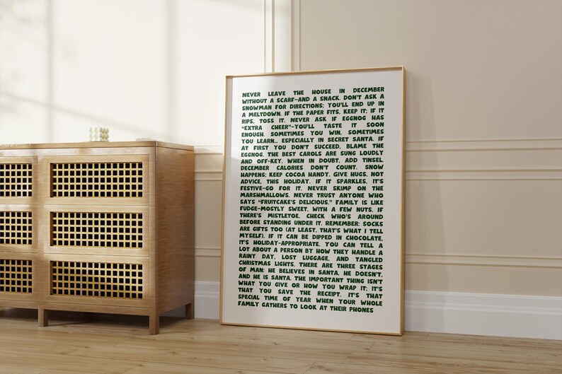 Funny Christmas Sayings Print, Holiday Wisdom List (digital Download ...