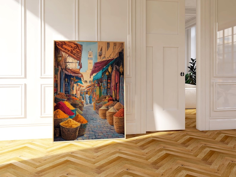 Moroccan Wall Art, Moroccan Tiles, Marrakech Art Print, Mediterranean ...