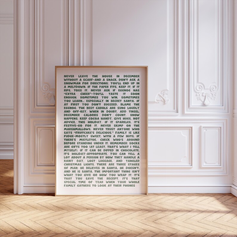 Funny Christmas Sayings Print, Holiday Wisdom List (digital Download ...