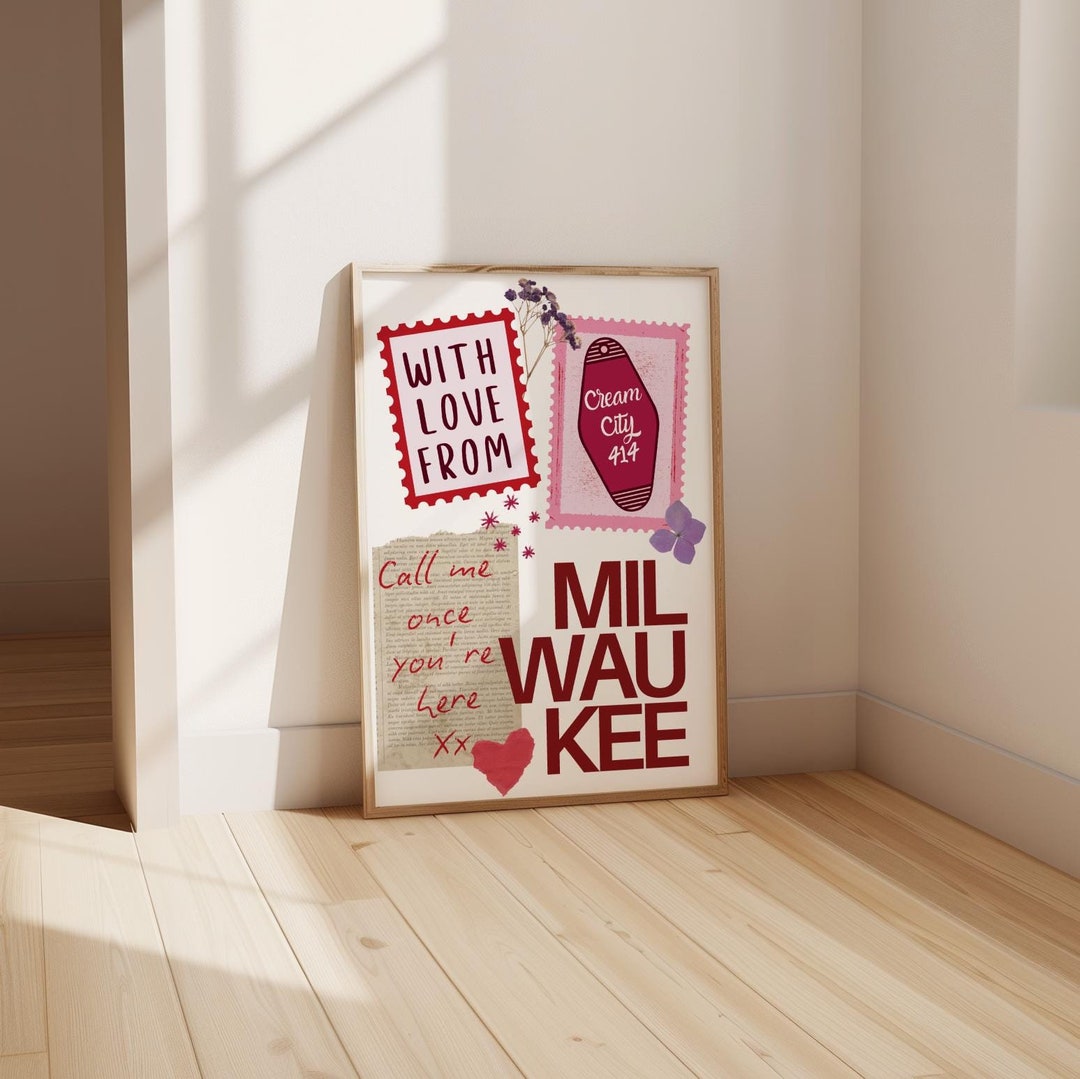 Milwaukee Cityscape Art Print: Wisconsin Travel Poster (digital ...