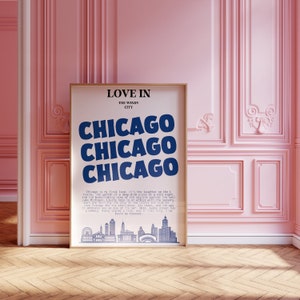 Chicago Wall Art Poster Vintage, Chicago Print, Chicago Poster, Chicago ...