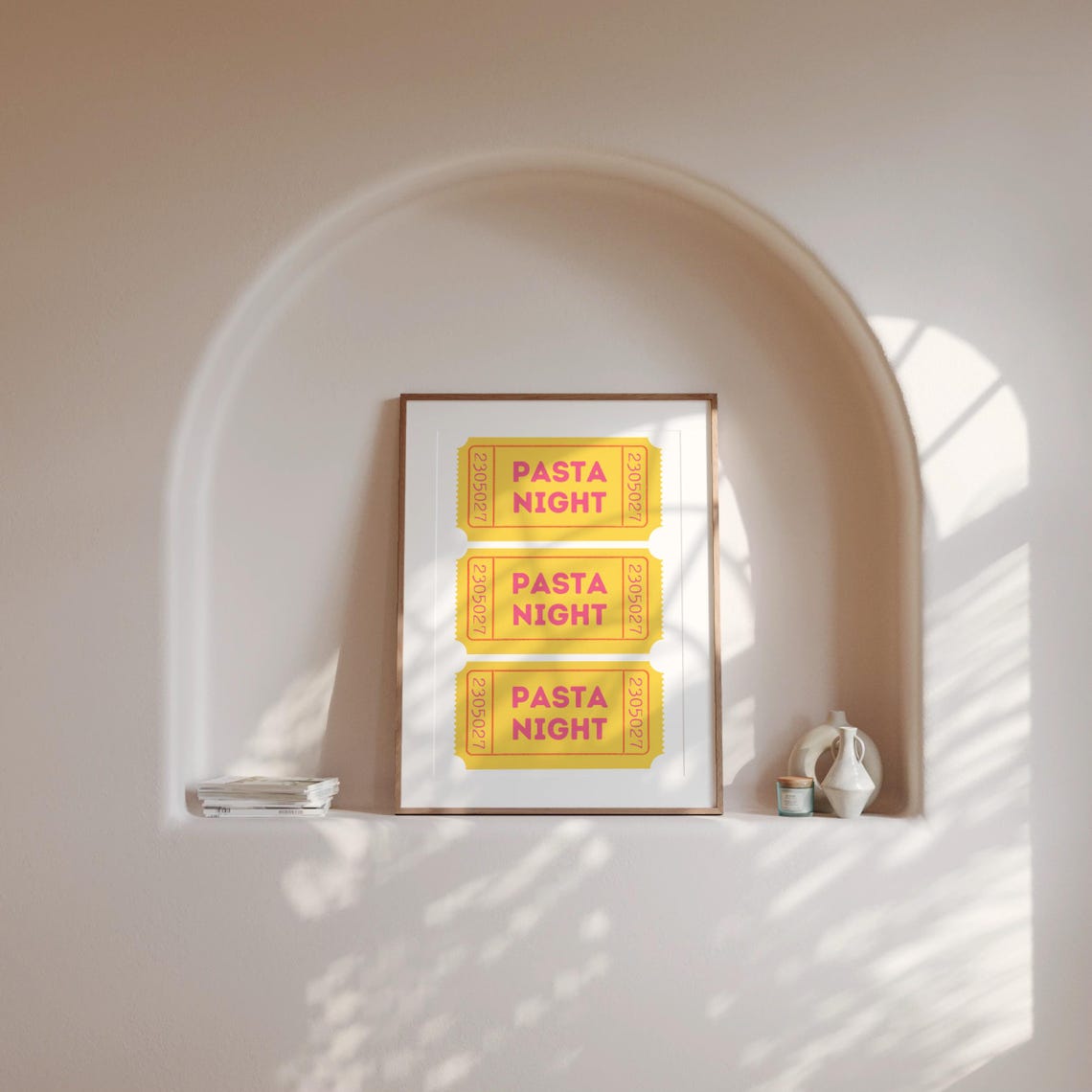 Pasta Night Ticket Wall Art, Pasta Lovers, La Dolce Vita, Pasta Wall ...