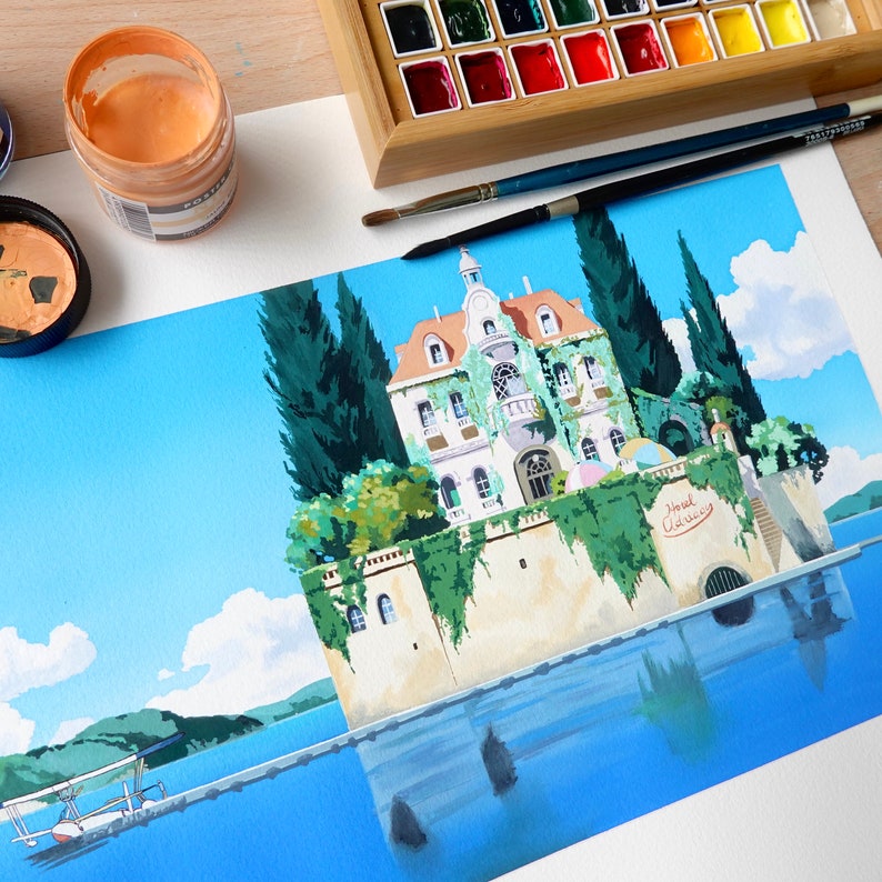 Porco Rosso Castle Art Print - Etsy