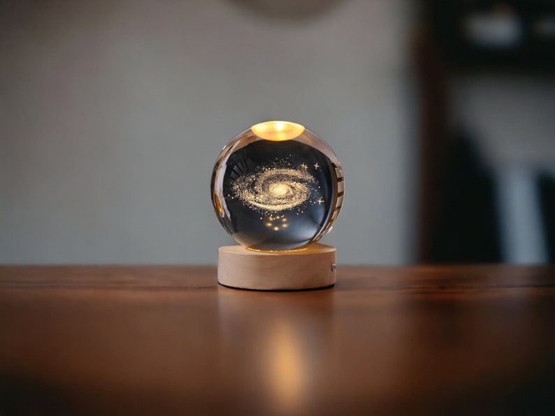 Custom Made 3D Planet Solar System Crystal Ball, Laser Engraved Galaxy ...