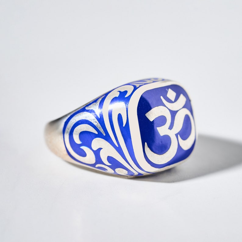 Om Symbol Signet Ring, Silver Ring, Meditation Rings, Personalized Gift ...